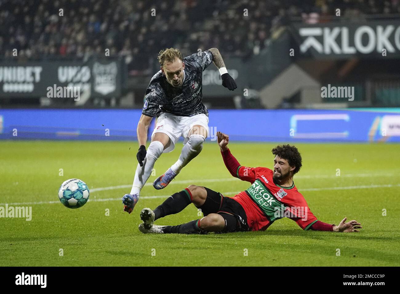 Nijmegen - (l-r) Mark Diemers of FC Emmen, Rens van Eijden of NEC ...