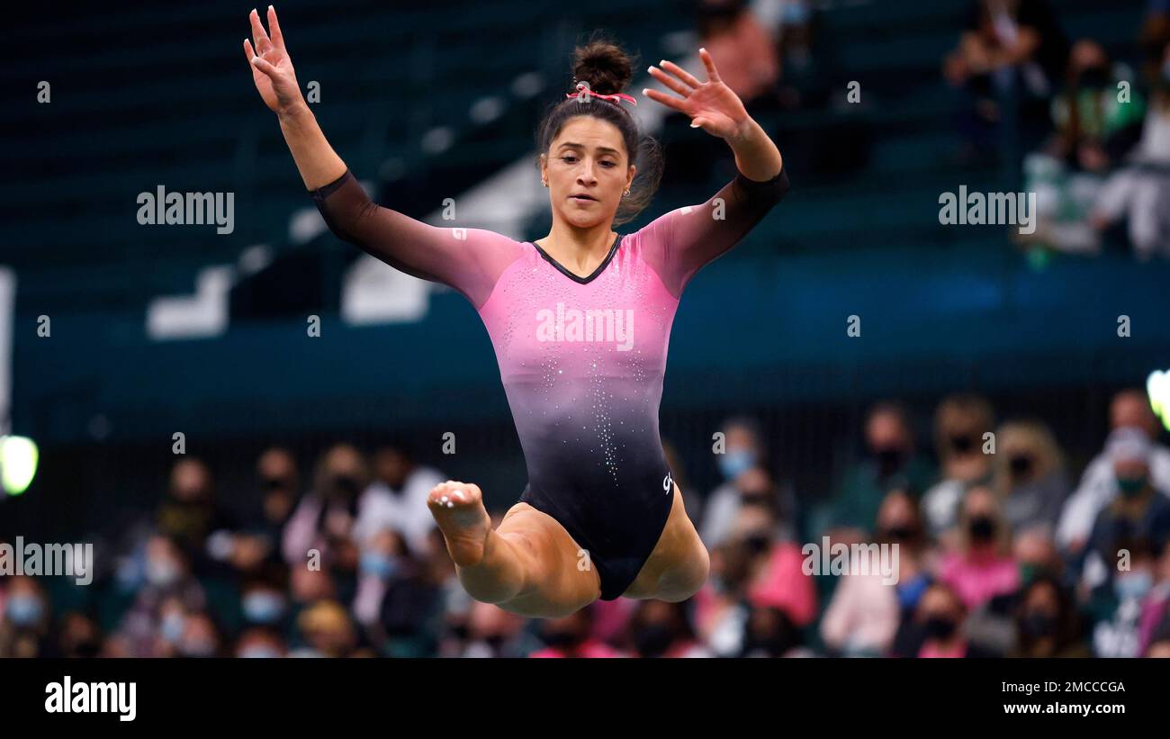 Michigan State's Delanie Harkness competes in the floor during an NCAA ...