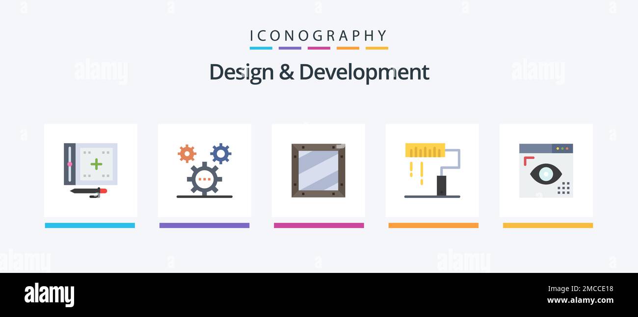 Design And Development Flat 5 Icon Pack Including Development Coding Ideas Programing Design 