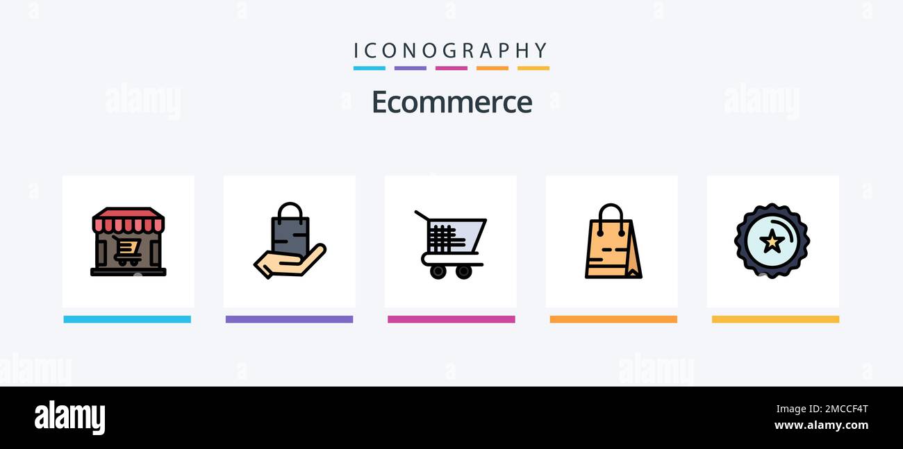 Ecommerce Line Filled 5 Icon Pack Including online. shopping. calculator. ecommerce. online ...