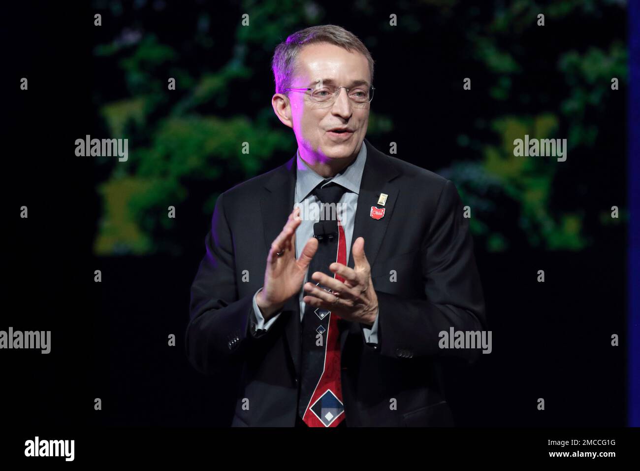 Intel CEO Patrick Gelsinger speaks during the announcement on Friday ...