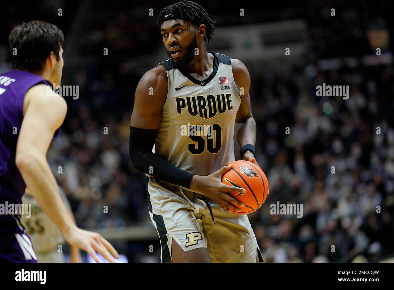 Purdue forward Trevion Williams (50) in action during an NCAA college ...