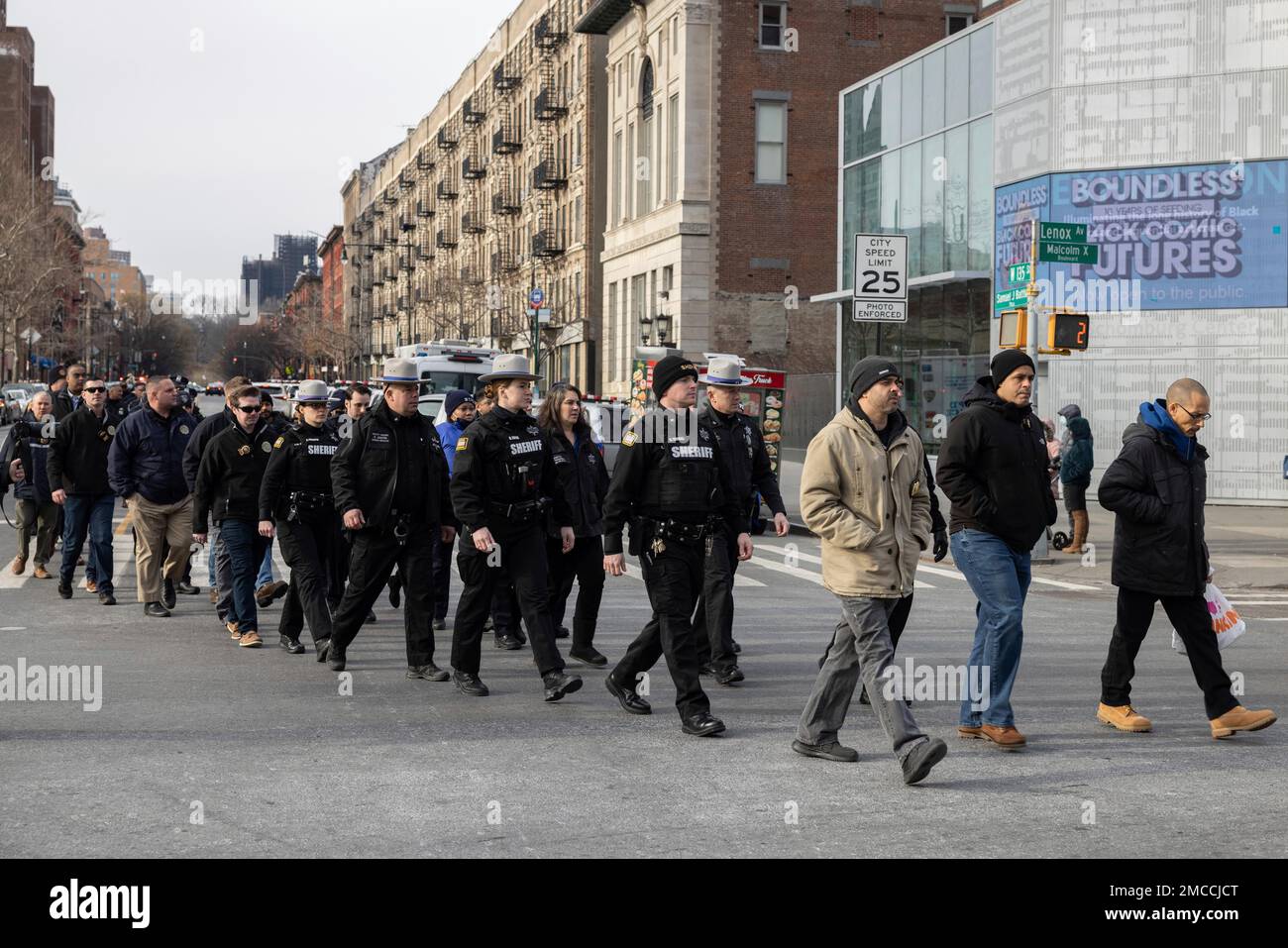 Police officers from New York and Westchester march from the NYPD 32nd ...