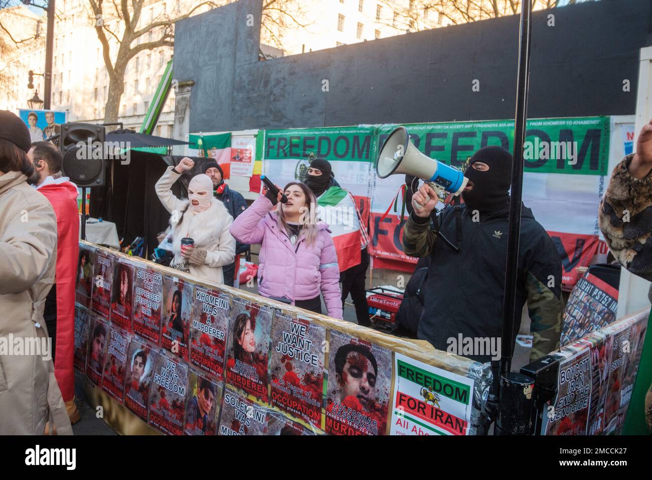 Iranian Protests Continue in London in downing street Ehimetalor ...