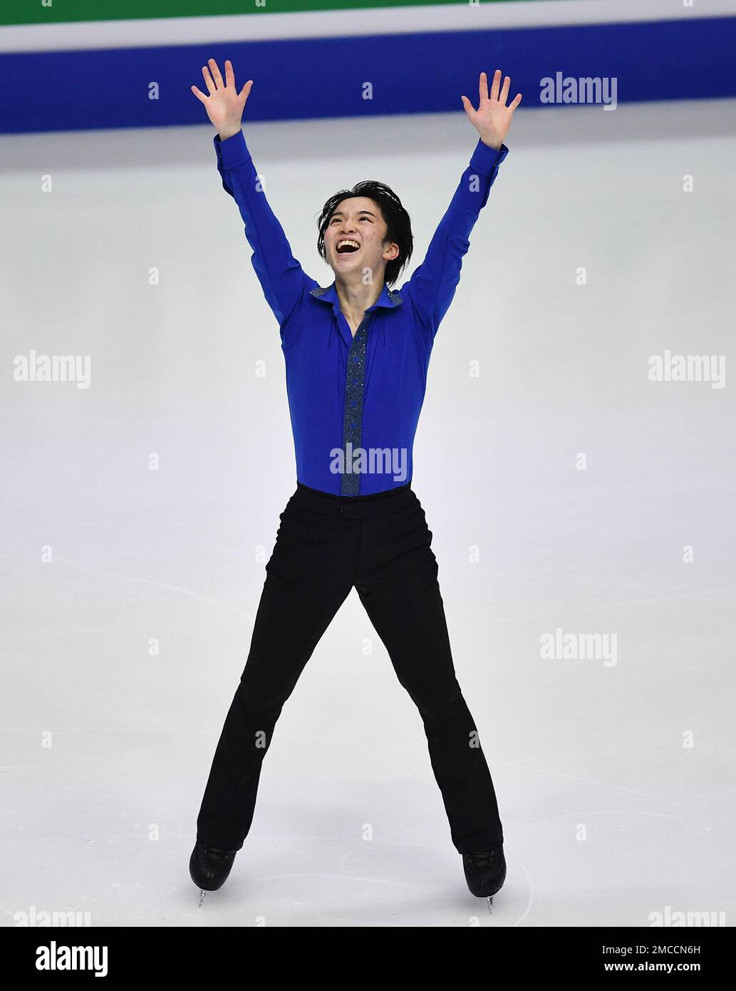 Kazuki Tomono of Japan performs in the men free skating program during ...