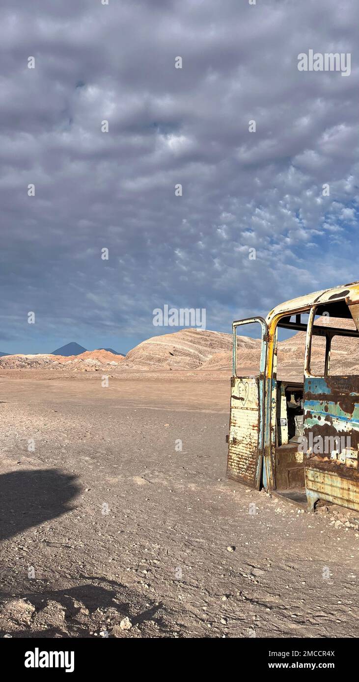 A view of the abandoned bus in Atacama desert Stock Photo - Alamy