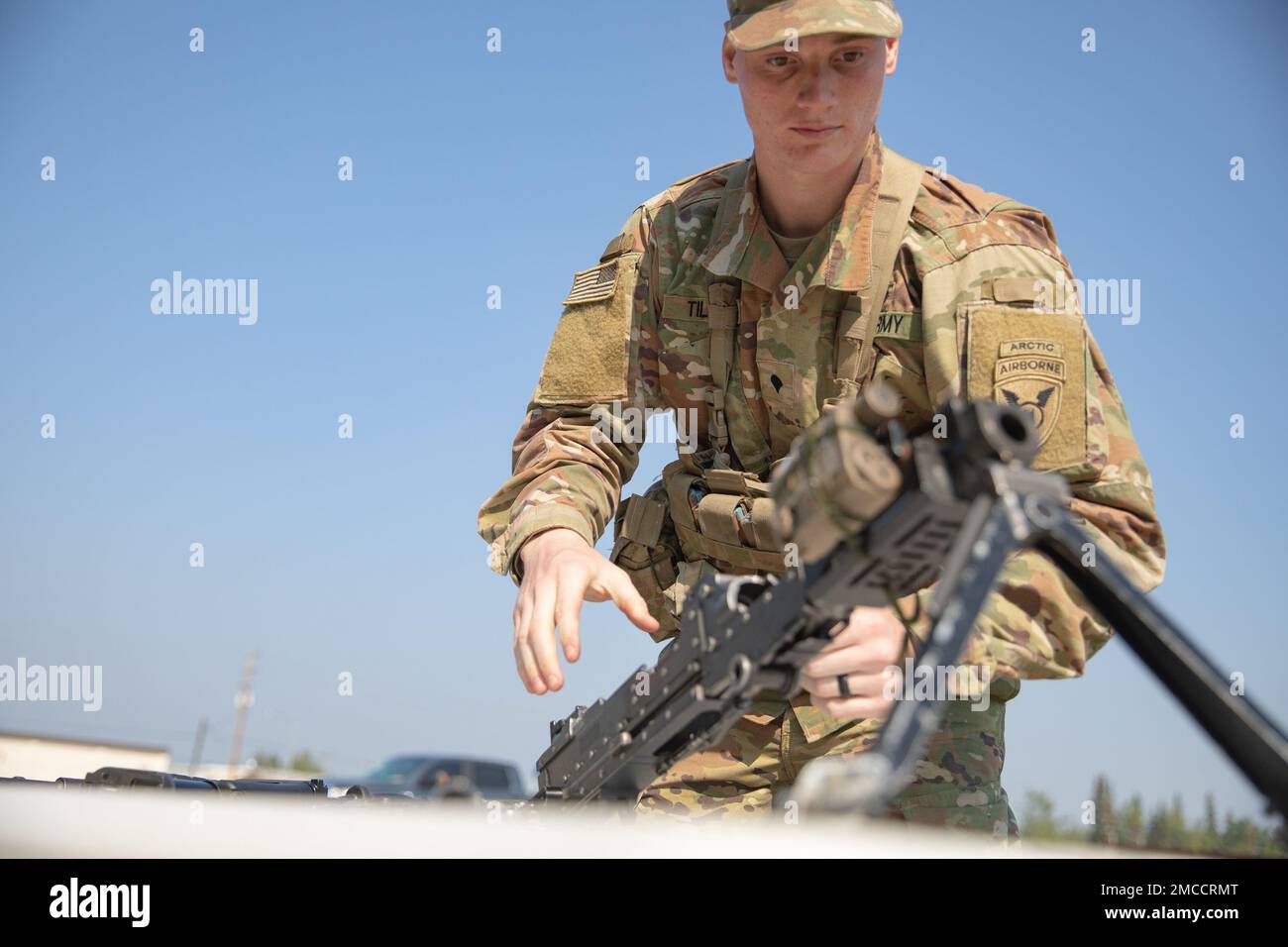 Spc. Malcolm Tillman from 1st Battlion, 501 Parachute Infantry Regiment ...