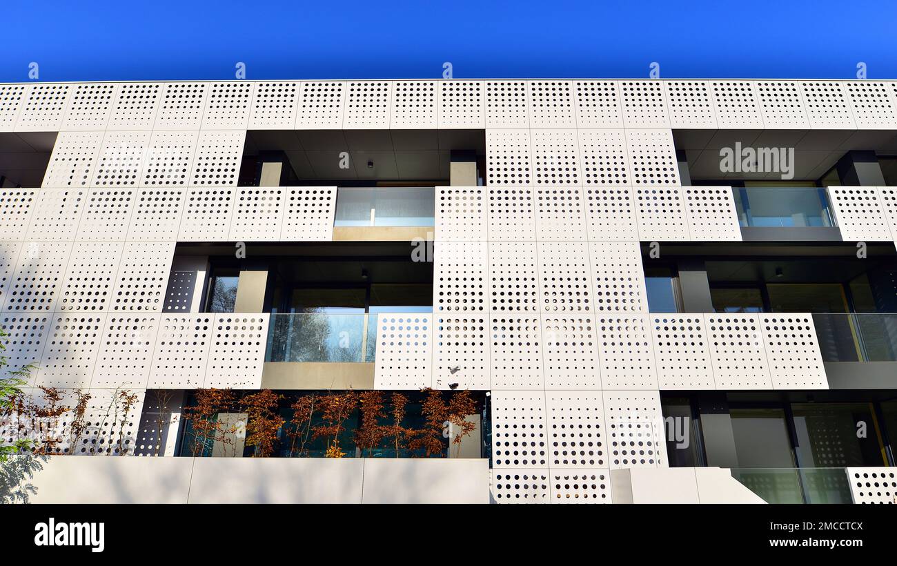 Modern european residential architecture on a sunny day. Exterior of ...