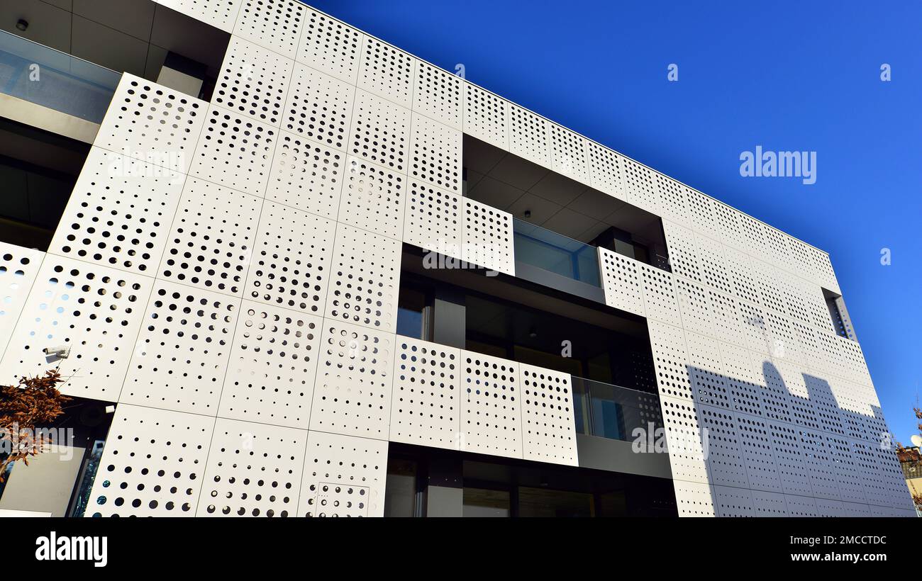 Modern european residential architecture on a sunny day. Exterior of ...