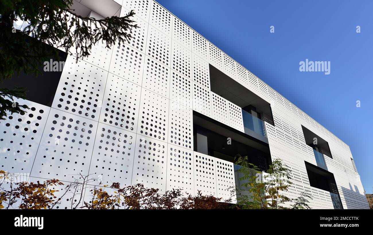 Modern european residential architecture on a sunny day. Exterior of ...