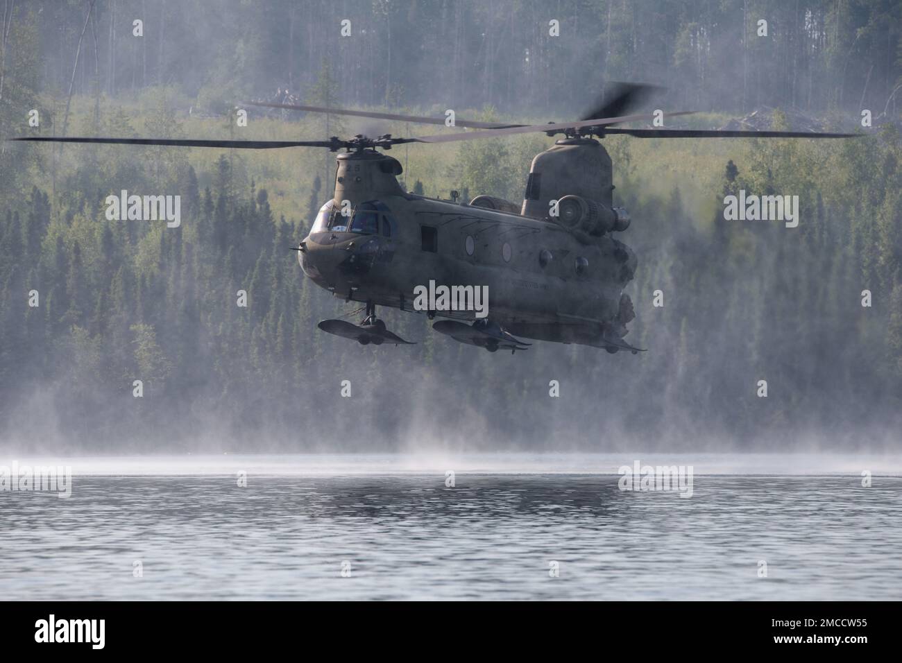 An Army CH-47F Chinook, operated by aircrew from B Company, 1-52nd ...
