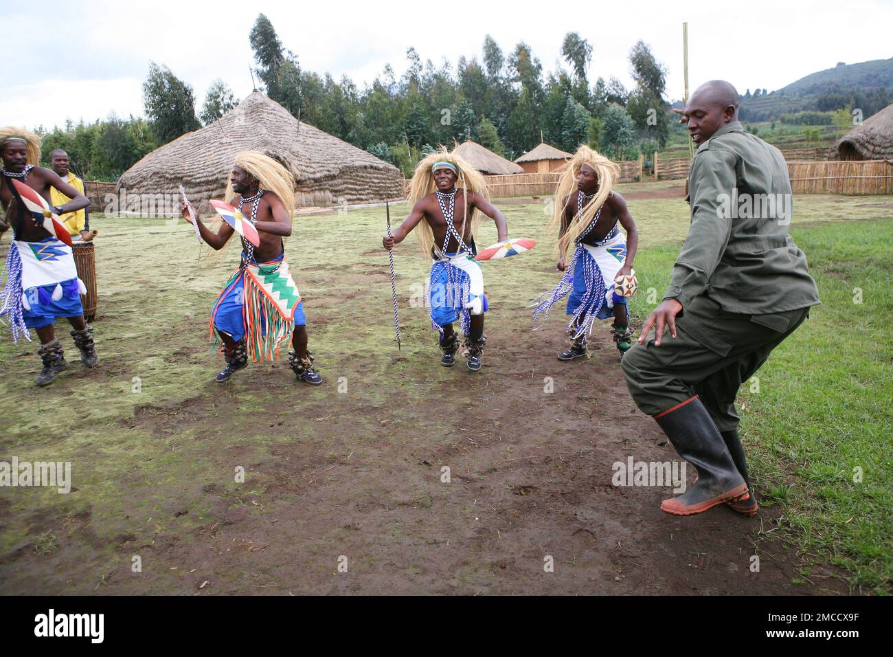 Virunga National Park Mountain Gorilla Rangers with Dancers in Rwanda ...