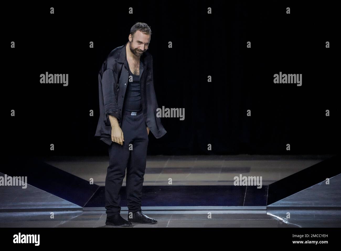 Louis-Gabriel Nouchi accepts applause after his fall-winter 22/23 men's ...