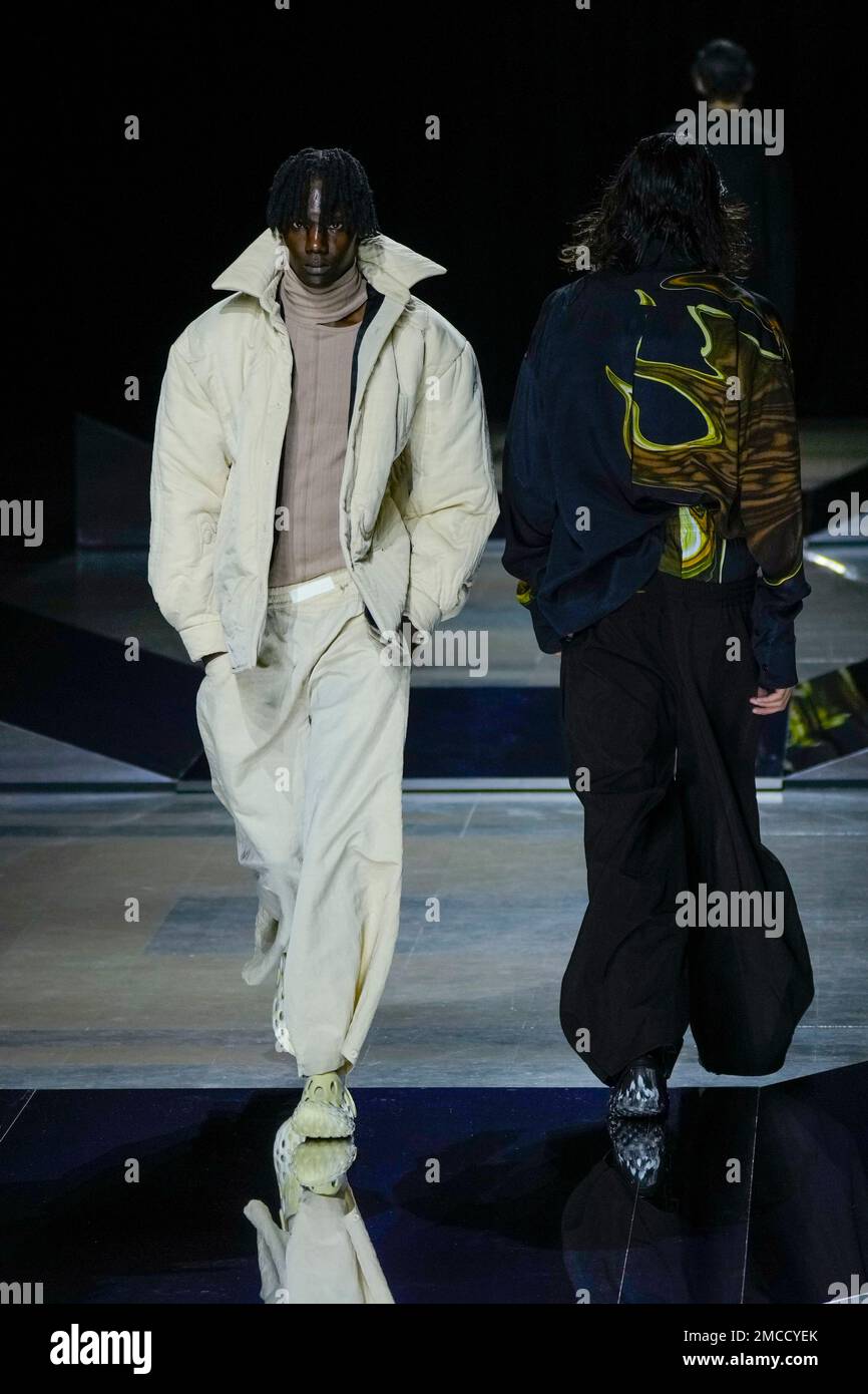 A model wears a creation for the Louis-Gabriel Nouchi fall-winter 22/23 ...