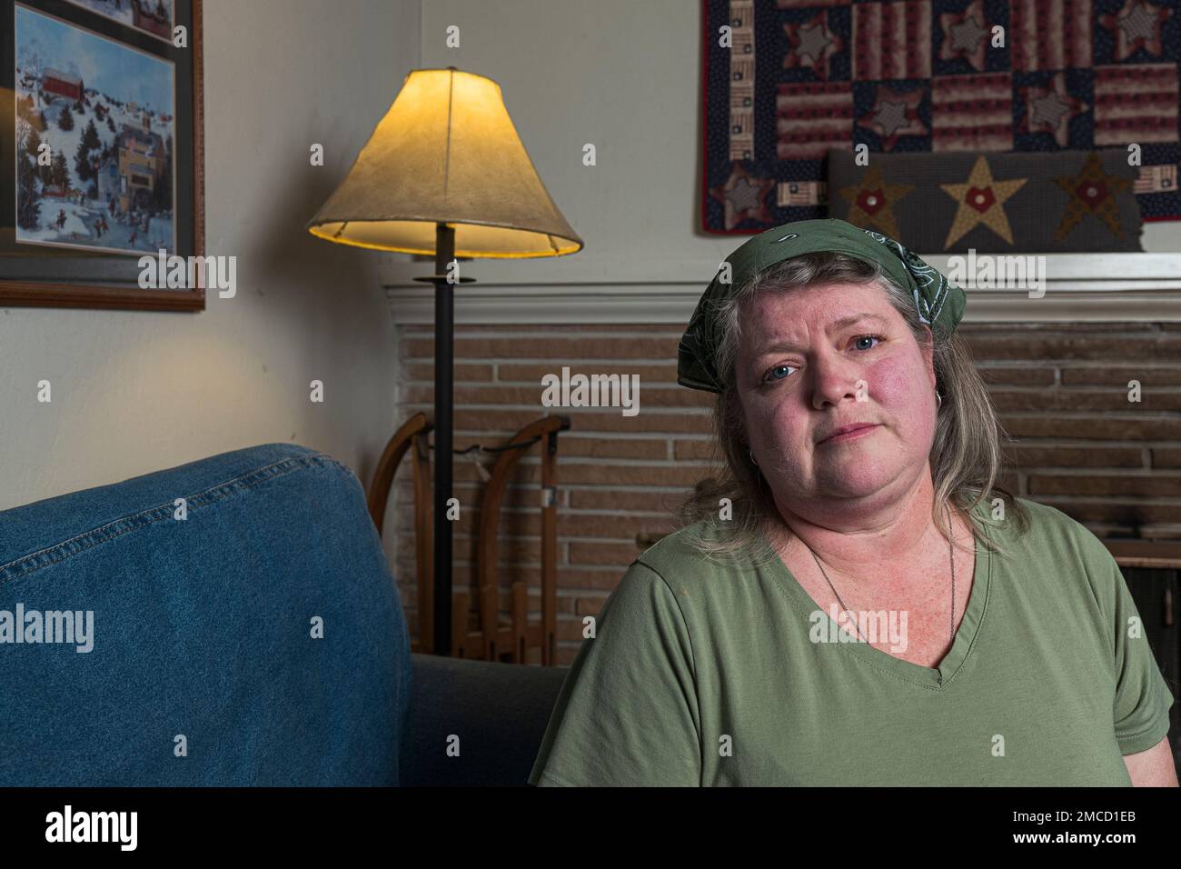 Teacher Lori Caldeira poses for a photo at her home in Salinas, Calif ...