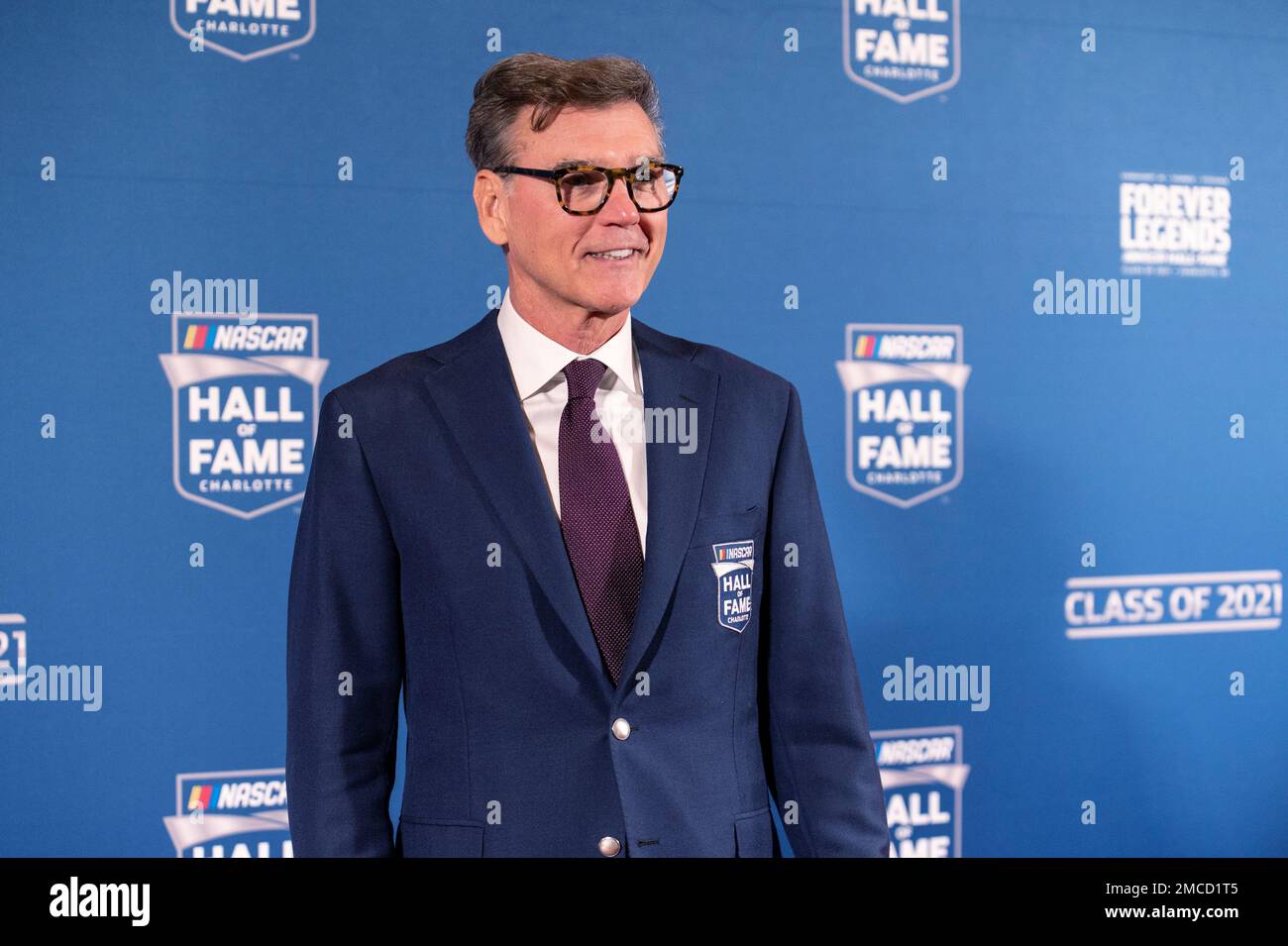 NASCAR Hall of Fame member Ray Evernham smiles prior to the induction ...