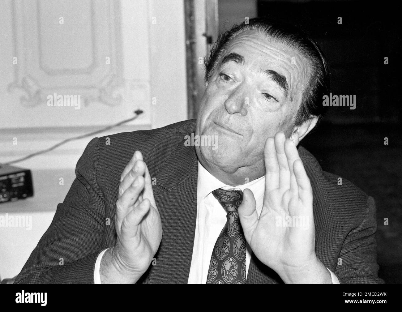 Robert Maxwell on Oct. 12, 1987, in Paris when announcing the upcoming ...