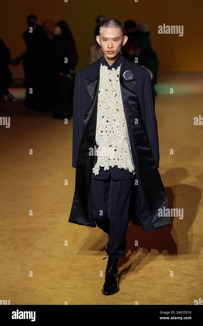 A model wears a creation for the Jil Sander fall-winter 22/23 men's ...