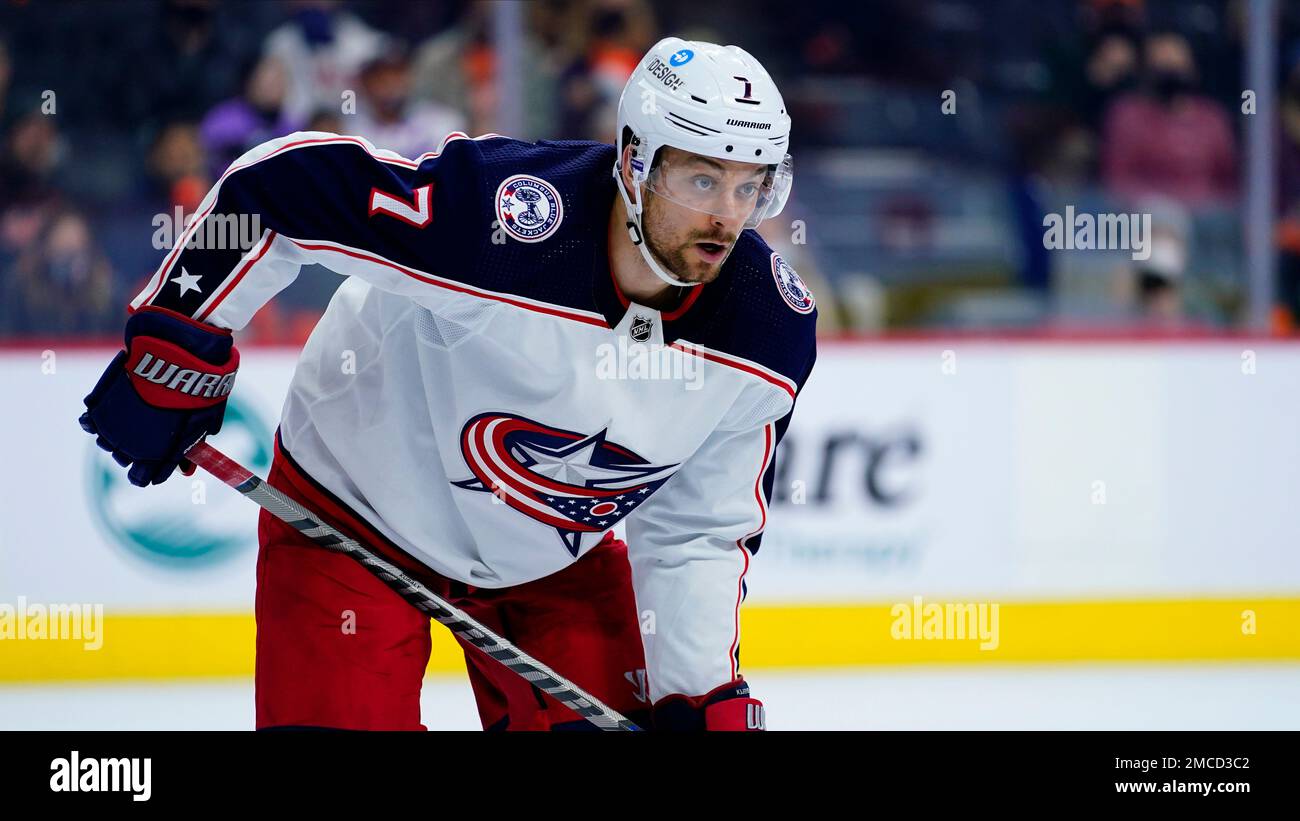Columbus Blue Jackets' Sean Kuraly plays during an NHL hockey game ...