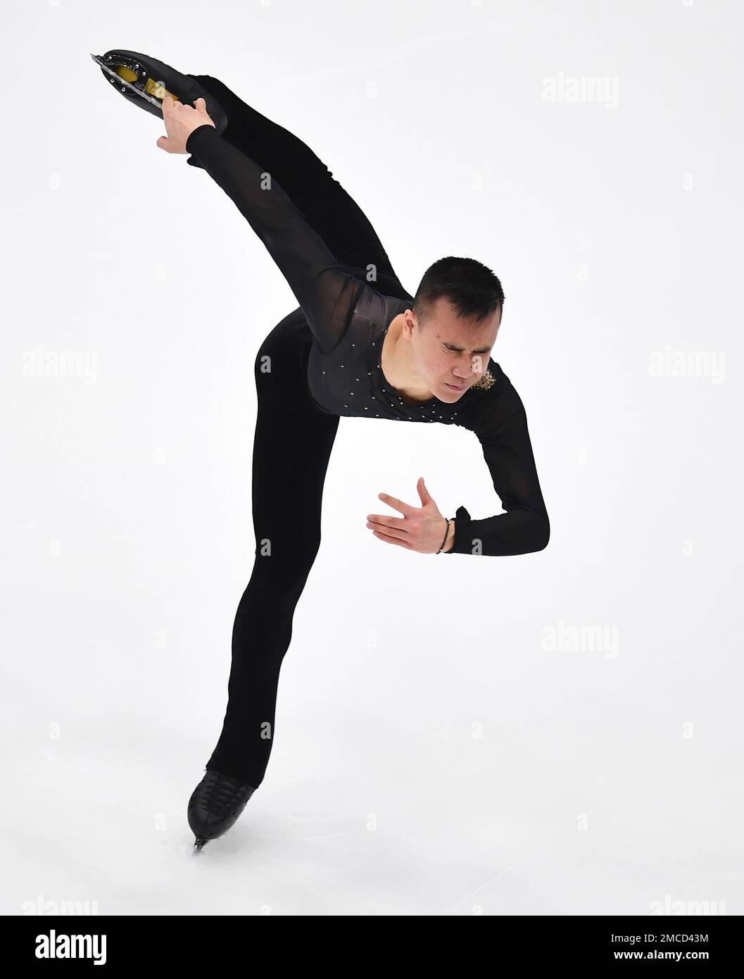 James Min of Australia performs in the men short program during the ISU ...