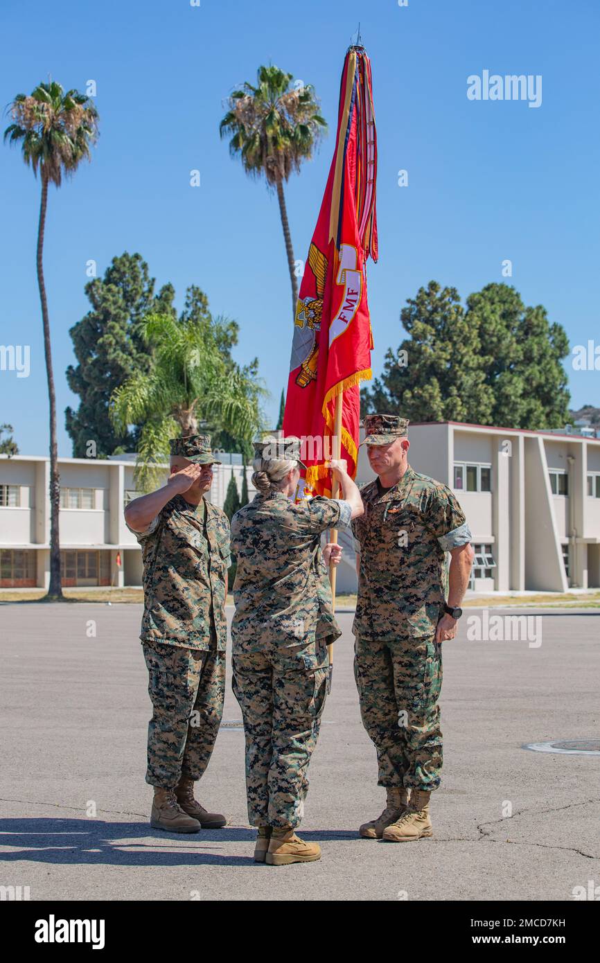 U.S. Marine Corps Col. Siebrand Niewenhous, outgoing commanding officer ...