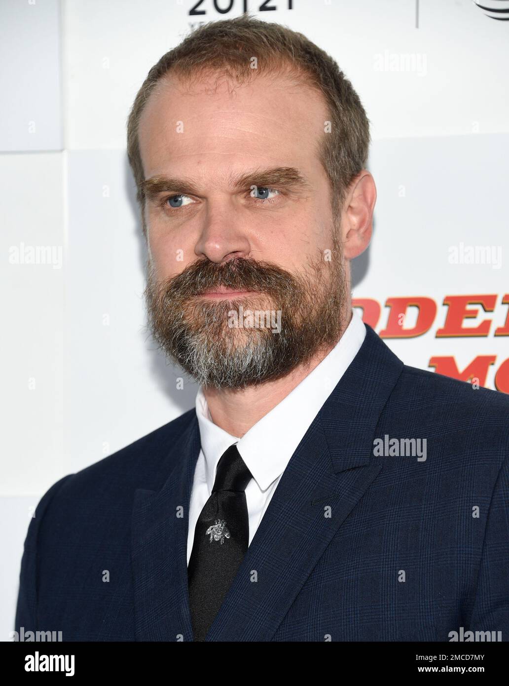 Actor David Harbour attends the "No Sudden Move" premiere during the ...