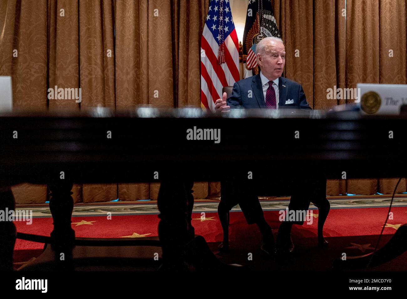 President Joe Biden meets with members of the Infrastructure ...