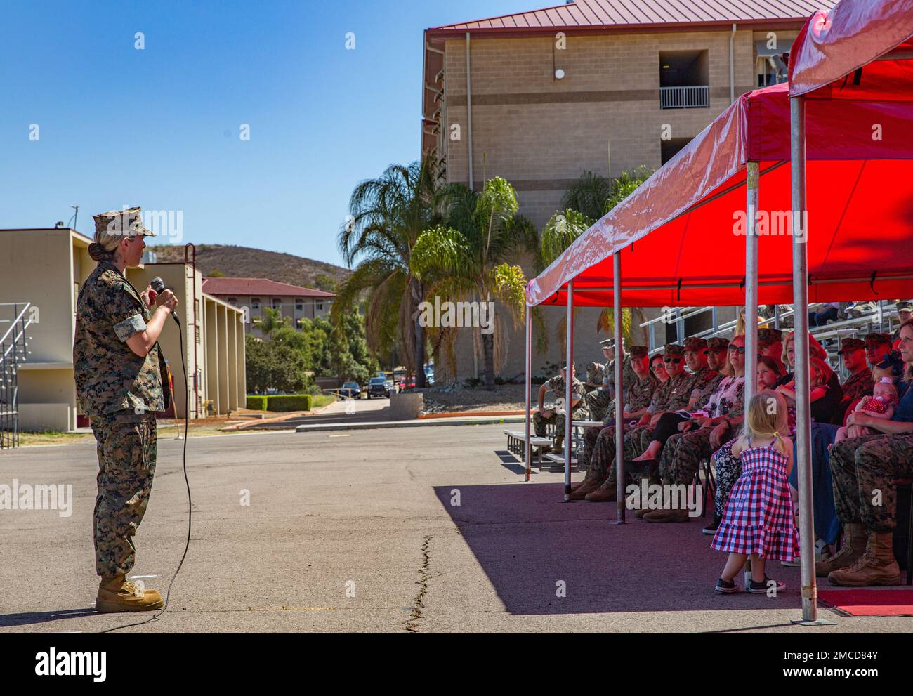 U.S. Marine Corps Col. Taunja Menke, oncoming commanding officer of 1st ...