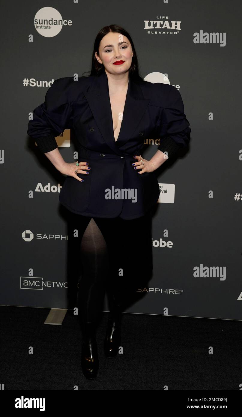 Molly O'Shea poses at the premiere of the film "Bad Behaviour" at the ...