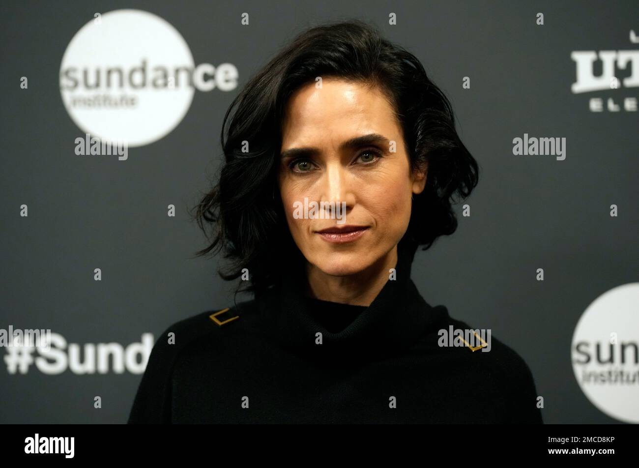 Jennifer Connelly poses at the premiere of the film "Bad Behaviour" at ...