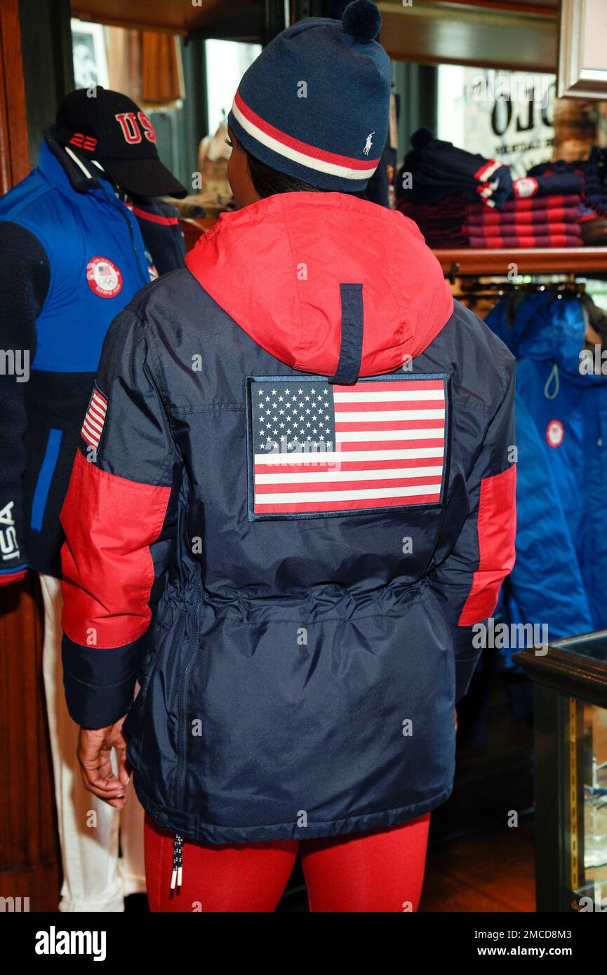 Bobsledder Aja Evans models the Team USA Beijing winter Olympics ...