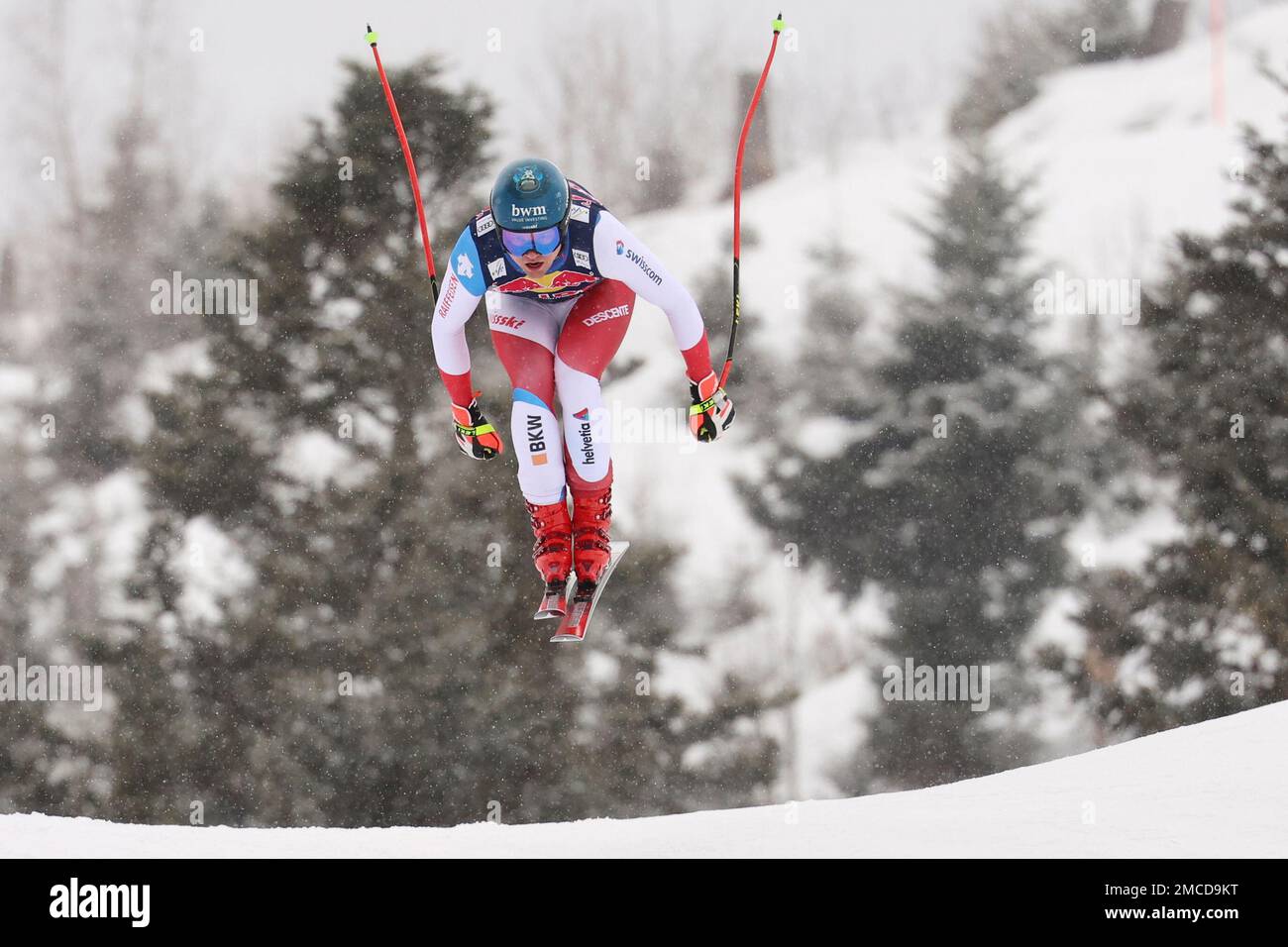 Switzerland's Niels Hintermann speeds down the course during an alpine ...