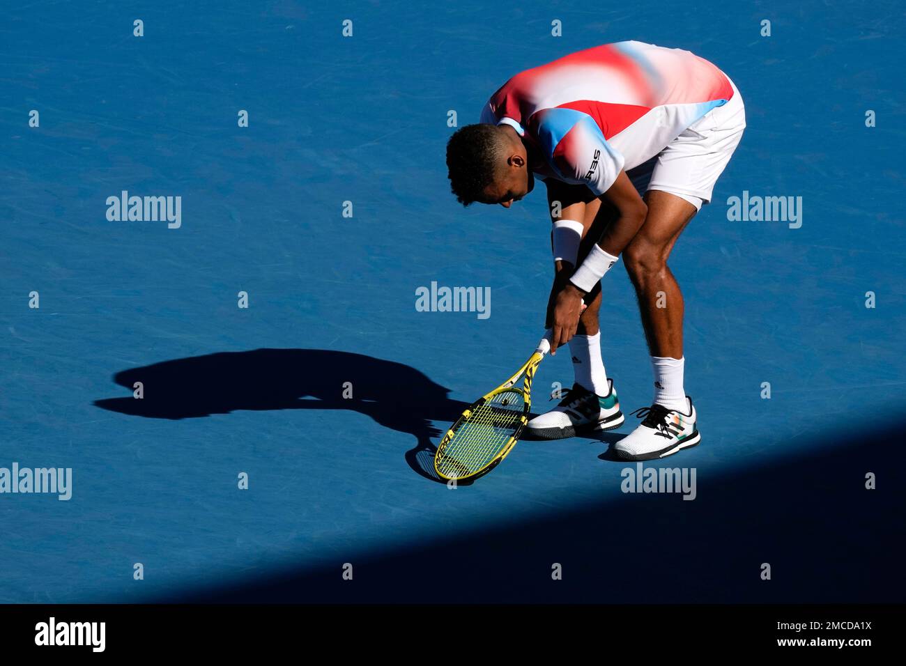 Felix Auger-Aliassime of Canada reacts during his second round match against Alejandro ...