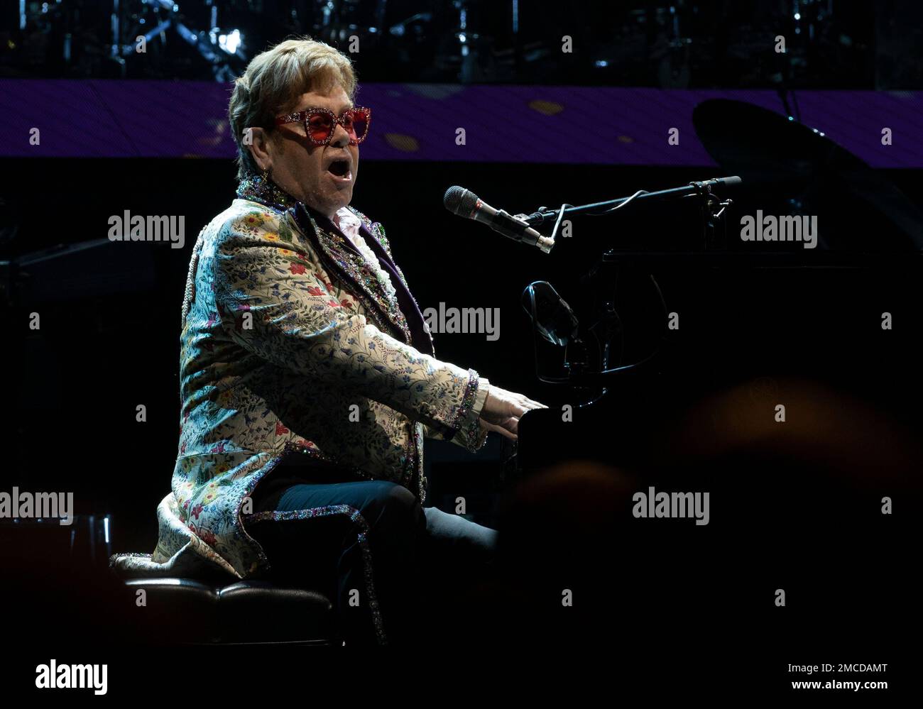 Elton John performs during the "Farewell Yellow Brick Road" tour on ...