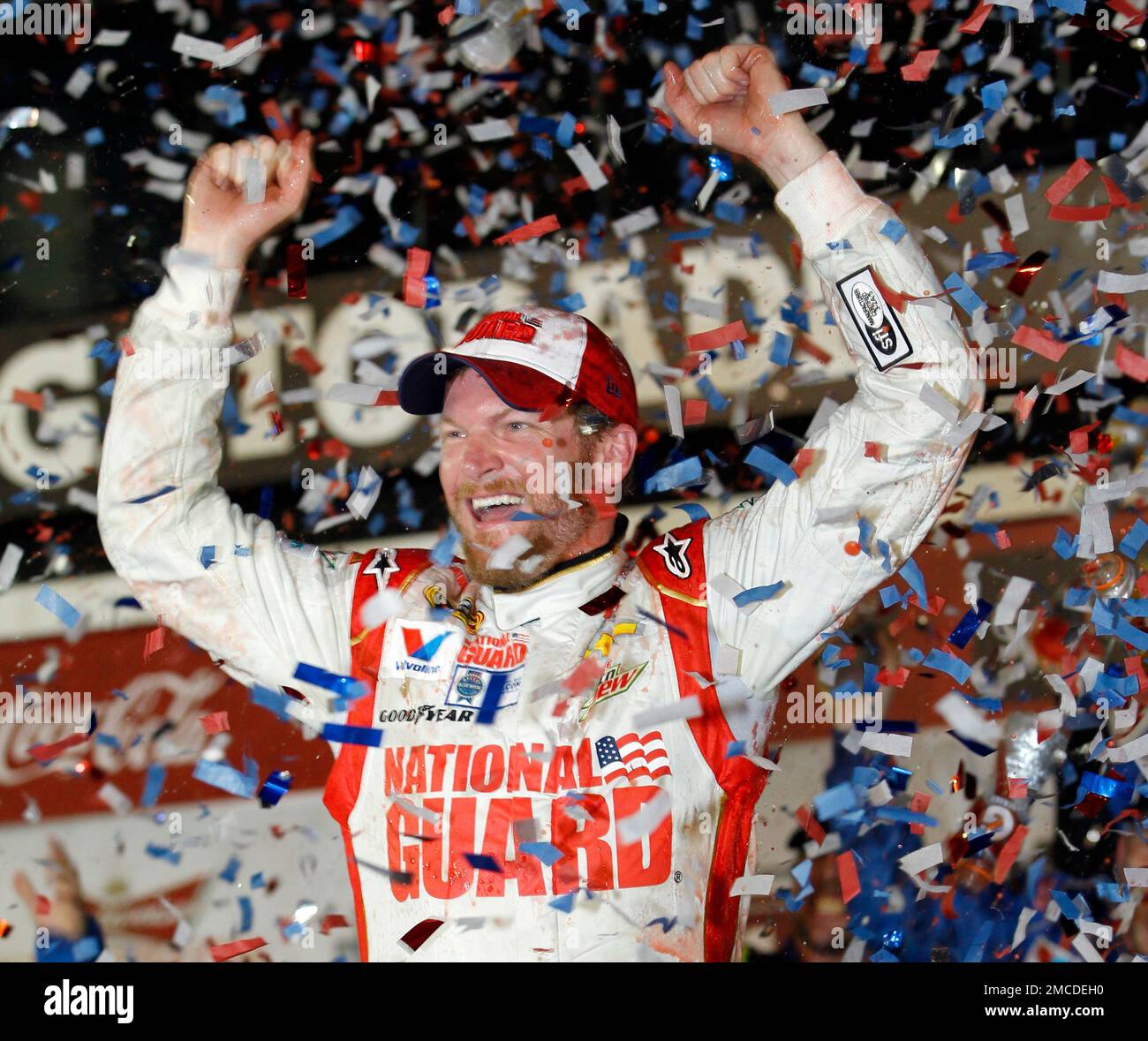 FILE - In this Feb. 23, 2014, file photo, Dale Earnhardt Jr. celebrates ...