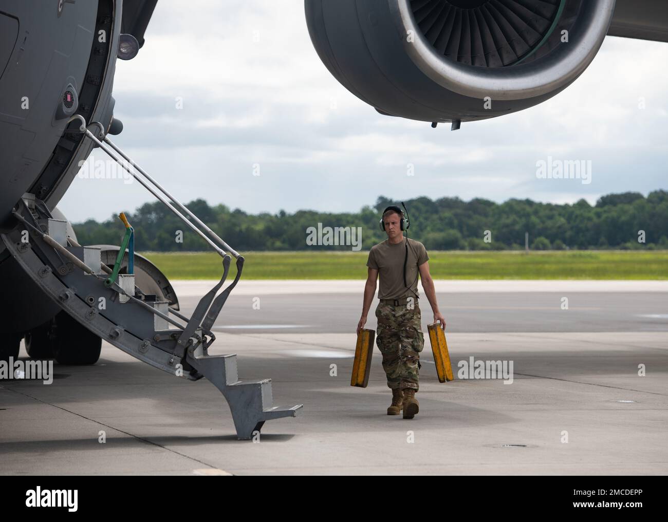 U.S. Air Force Senior Airman Hunter Weeks, 437th Aircraft Maintenance ...