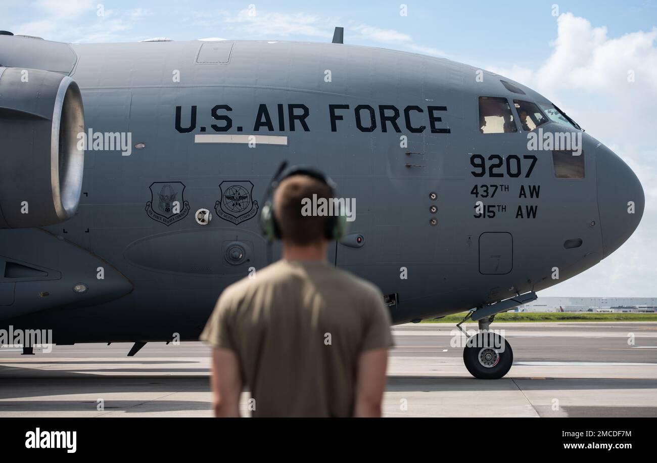 U.S. Air Force Senior Airman Hunter Weeks, 437th Aircraft Maintenance ...
