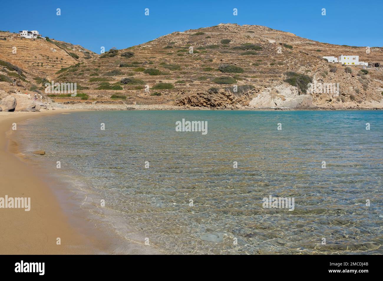 The stunning turquoise sandy beach of Kolitsani View in Ios Cyclades ...