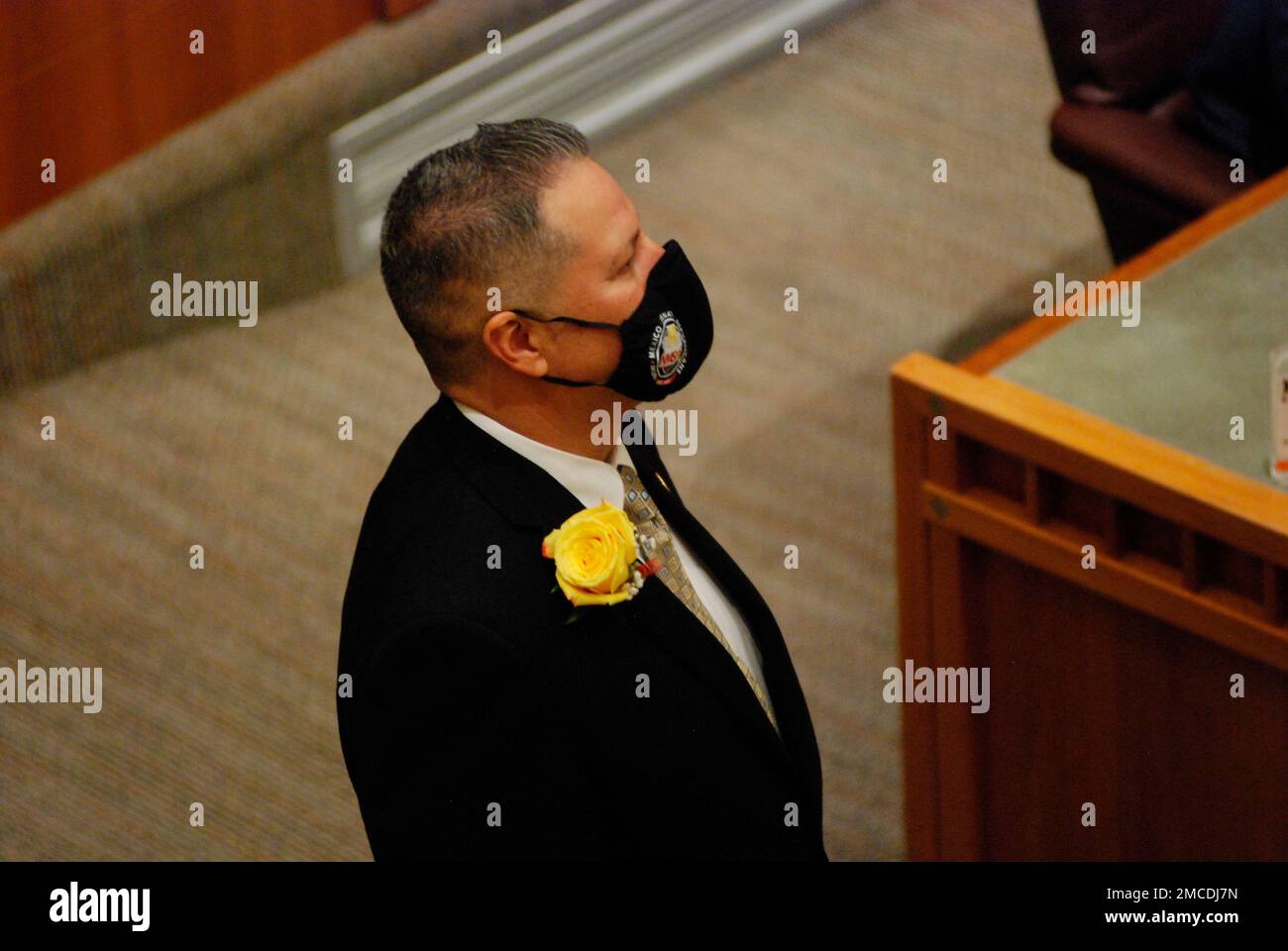 Republican state Senate minority leader Gregory Baca of Belen attends ...