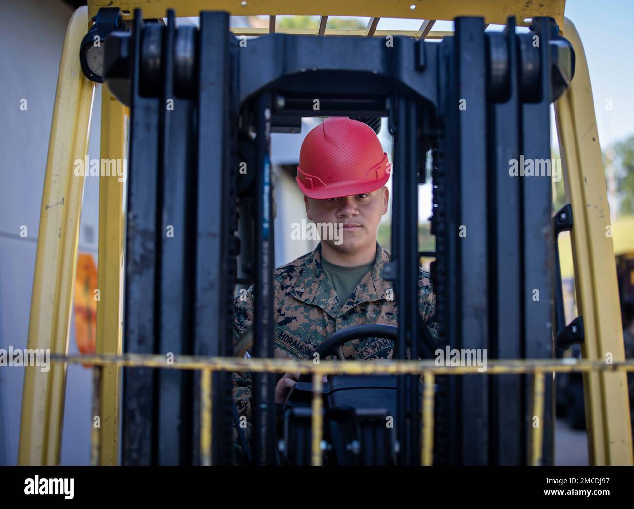 U.S. Marine Corps Cpl. Oscar Morales-Nunes, ammunition technician, Ammunition Supply Point ...
