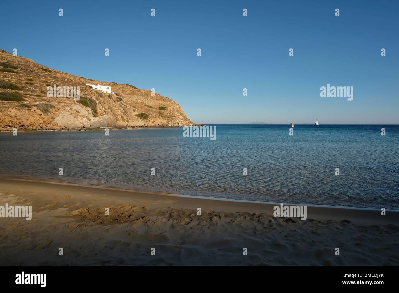 The stunning turquoise sandy beach of Kolitsani View in Ios Cyclades ...