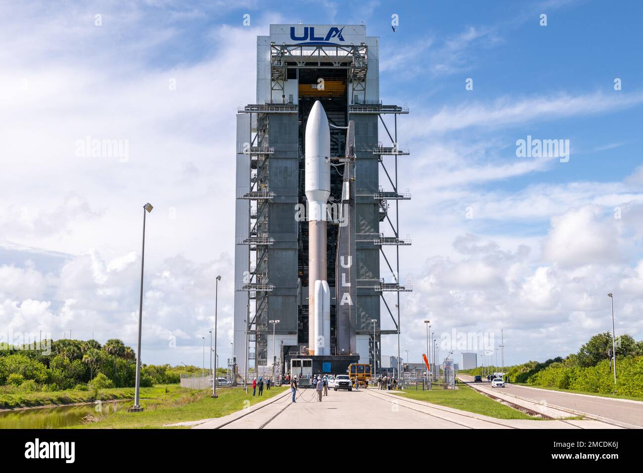 A United Launch Alliance (ULA) Atlas V rocker for the USSF-12 Mission ...