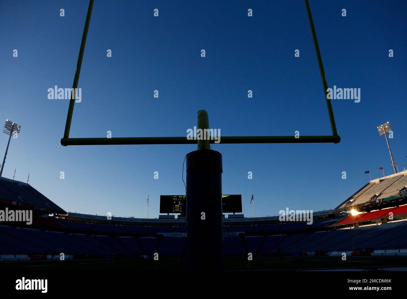 A view inside Highmark Stadium prior to the first half of an NFL wild ...