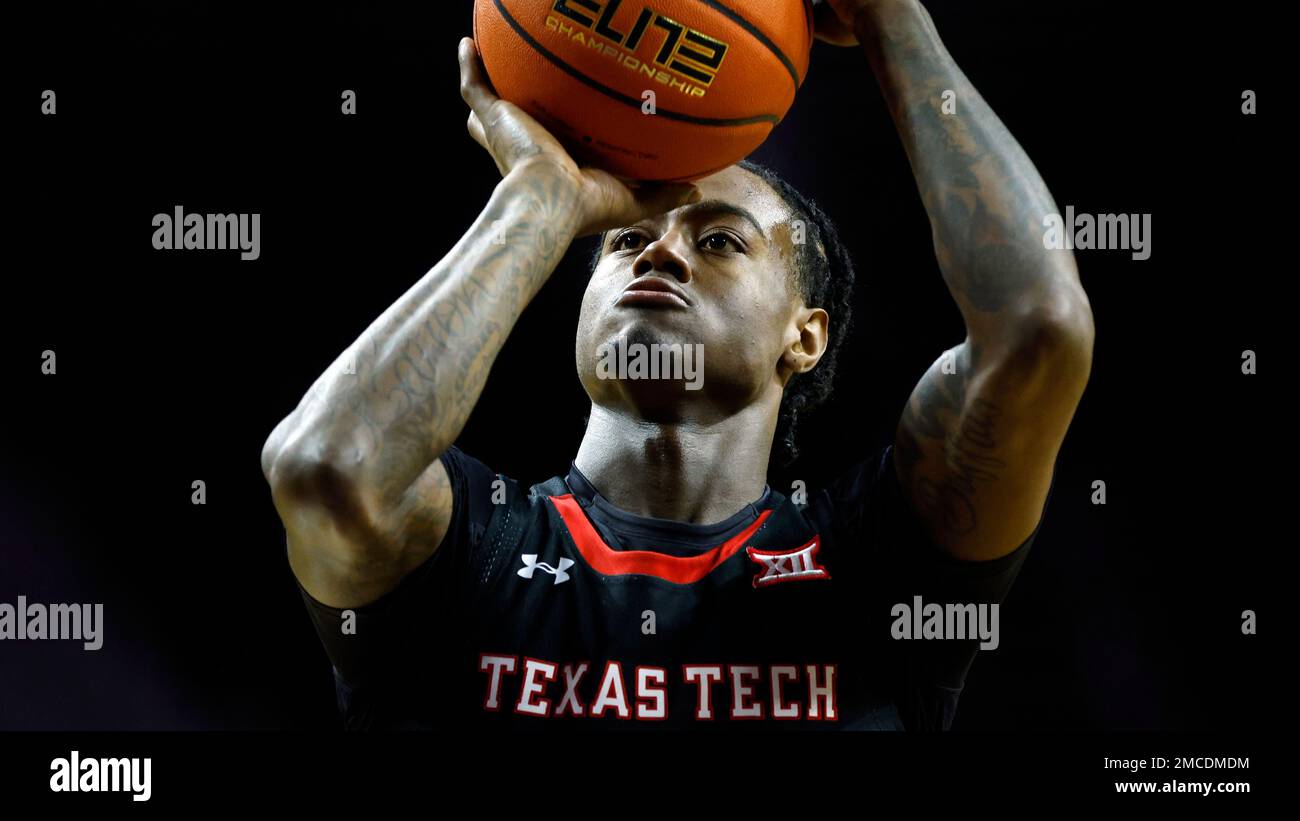 Texas Tech guard Davion Warren during an NCAA college basketball game ...