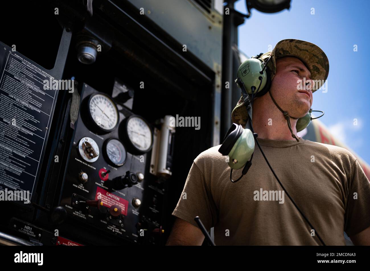 Senior Airman Douglas Hammet, 18th Logistics Readiness Squadron fuels ...