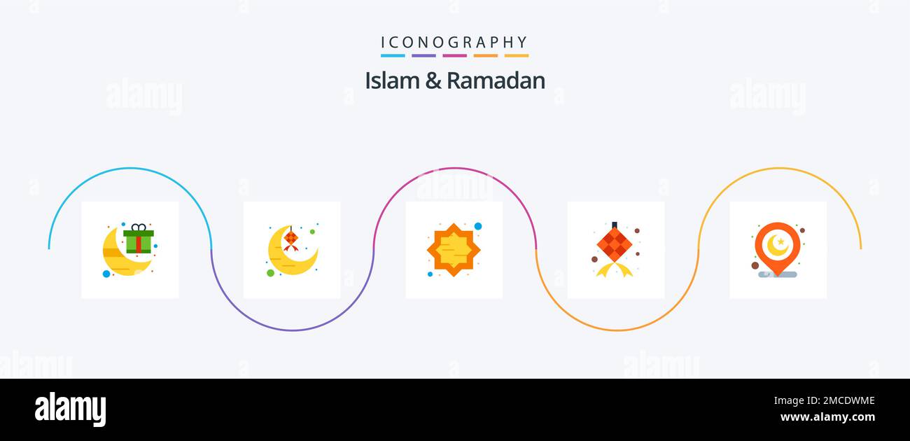 Islam And Ramadan Flat 5 Icon Pack Including islam. islam. ribbon ...