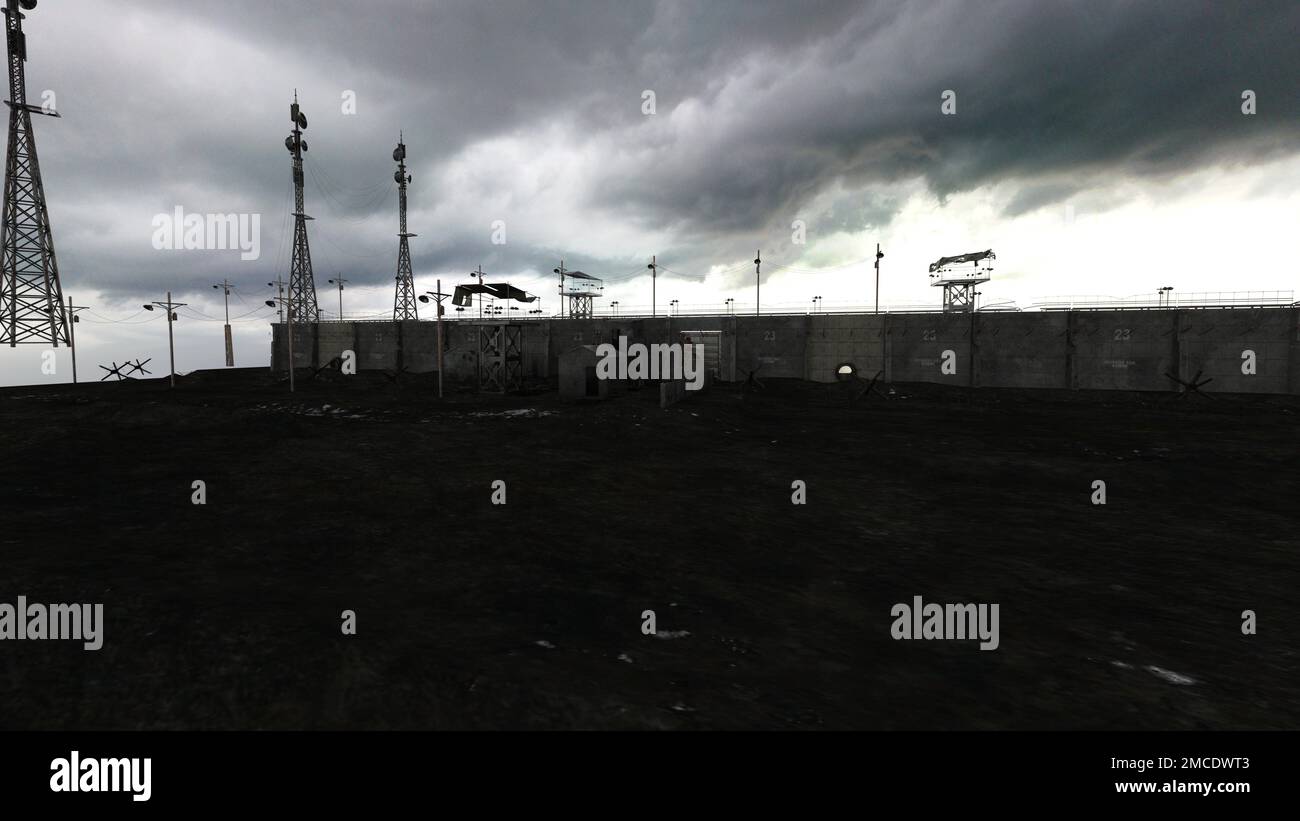 3d-illustration of a dystopian post-apocaliptic zombie wall Stock Photo ...