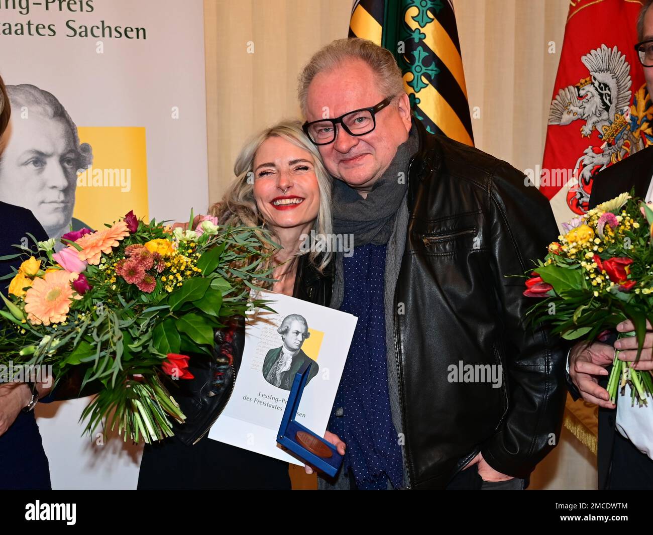 Heinz Rudolf Kunze und Sarah Lesch bei der Preisverleihung des Lessing ...