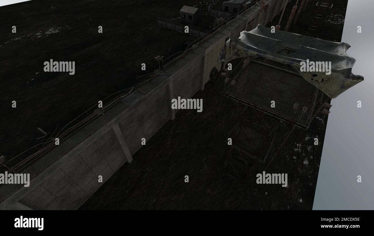 3d-illustration of a dystopian post-apocaliptic zombie wall Stock Photo ...