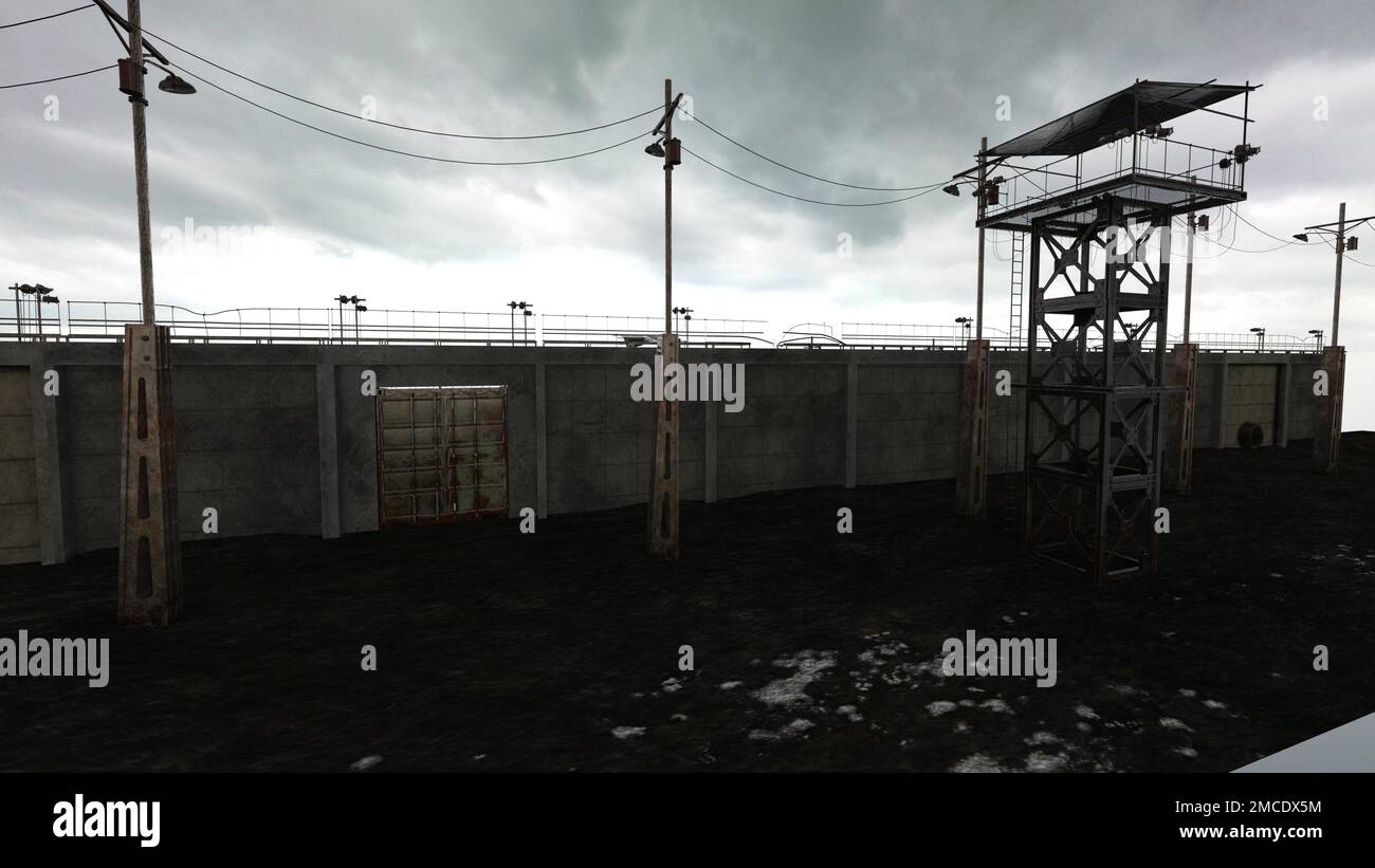 3d-illustration of a dystopian post-apocaliptic zombie wall Stock Photo ...